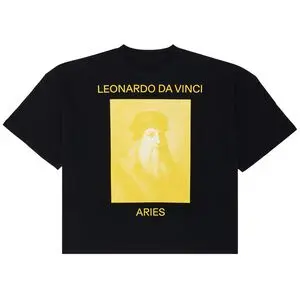 Goat Horoscope Aries Leonardo Da Vinci Tee - Black