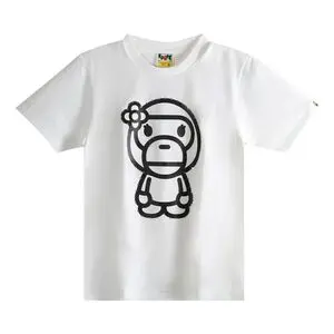 A BATHING APE Crystal Stone Big Baby Lisa Tee - White