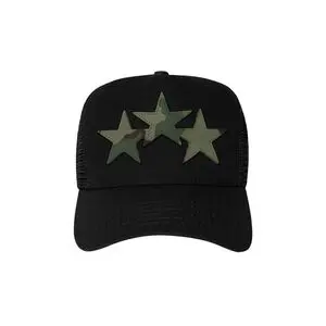 Amiri Three Star Trucker Cap - Black