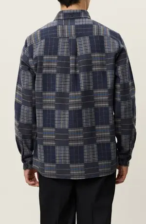 LES DEUX Kent Patchwork Check Button-down Shirt