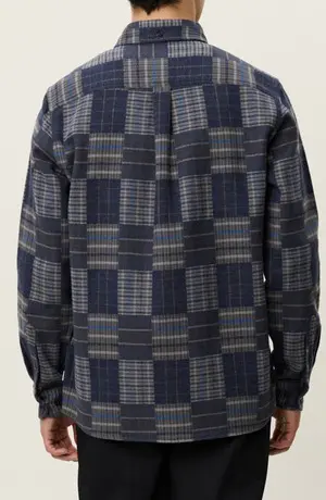 LES DEUX Kent Patchwork Check Button-down Shirt