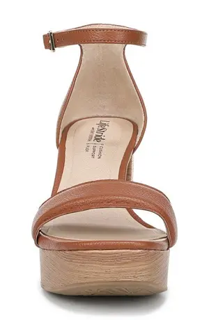 LIFESTRIDE Ankle Strap Platform Sandal - Tan