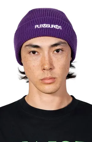 PLEASURES Zine Beanie - Eggplant