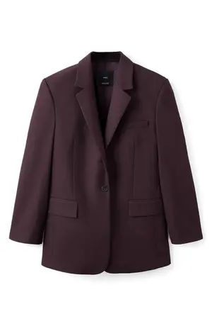 Mango Hidra Notch Lapel Jacket - Dark Red