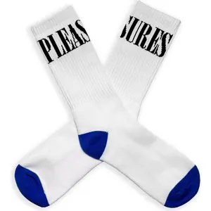 PLEASURES Monitor Logo Crew Socks - White