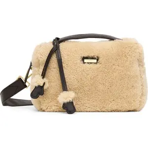 HAMMITT Small Evan Genuine Shearling Crossbody Bag - Sundance Shearling/gold