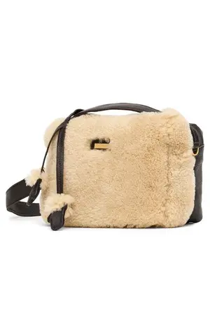 HAMMITT Small Evan Genuine Shearling Crossbody Bag