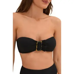 VIX PAULA HERMANNY Firenze Sade Bandeau Bikini Top - Black
