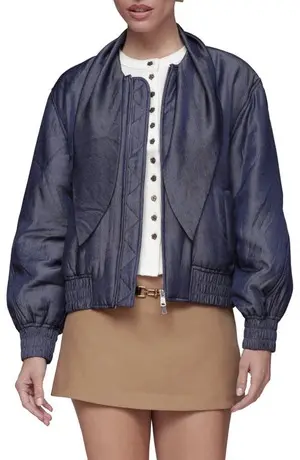 Avec Les Filles Tie Neck Bomber Jacket