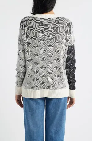 Bobeau Colorblock Scoop Neck Sweater