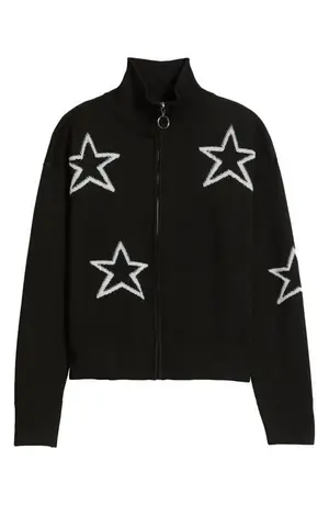 Bobeau Star Zip Cardigan