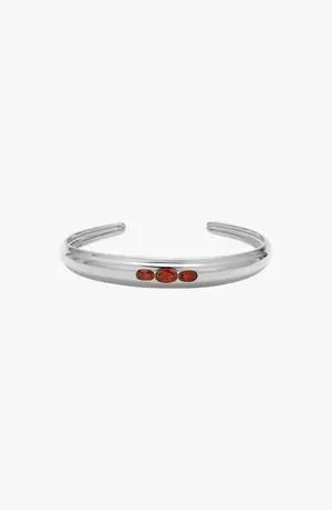 SEREIA OFFICIAL Rosalie Garnet Bangle - White Gold
