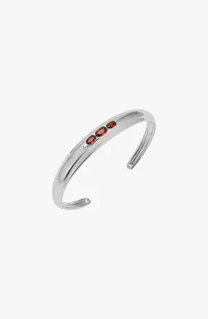 SEREIA OFFICIAL Rosalie Garnet Bangle - White Gold