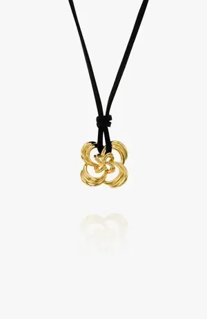 SEREIA OFFICIAL Sienna Monogram Pendant Necklace Yellow Gold