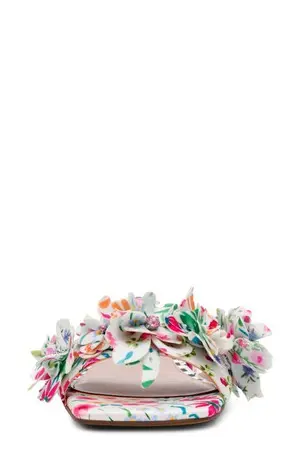 Betsey Johnson Glorria Floral Appliqué Slide Sandal