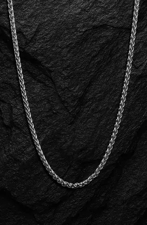 VINCERO Wheat Chain Necklace - Silver