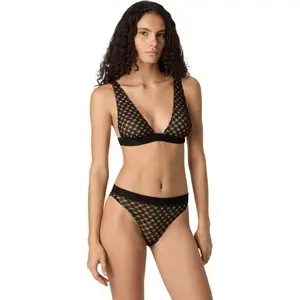 Missoni Bralette Bikini In Lamé Viscose With Raschel Workmanship - Black