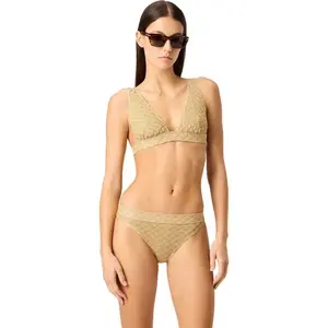 Missoni Bralette Bikini In Lamé Viscose With Raschel Workmanship - Gold
