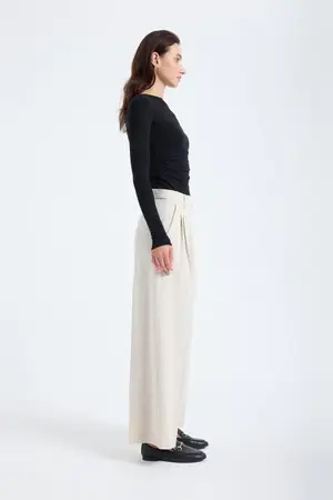 MONLICIA Liora Double-pleated High-waist Palazzo Trousers