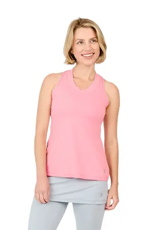 SOFIBELLA Racerback Tennis Tank Top - Bubble
