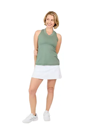 SOFIBELLA Racerback Tennis Tank Top - Army