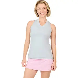 SOFIBELLA Racerback Tennis Tank Top - Stone