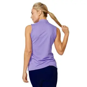 SOFIBELLA Sleeveless Golf Polo - Amethyst