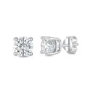 DONATELLO GIAN Sterling 925 Moissanite Stud Earrings - Silver