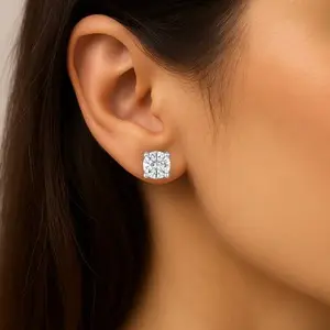 DONATELLO GIAN Sterling 925 Moissanite Stud Earrings