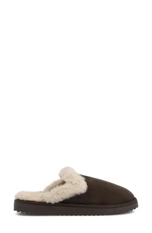 Mia Faux-fur Lined Mule - Brown