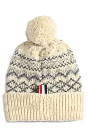 Thom Browne Fair Isle Float Jacquard Wool & Mohair Beanie