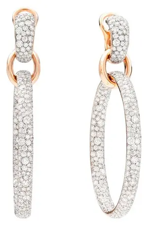 Pomellato Iconica Diamond Hoop Earrings - Rose Gold