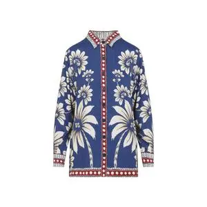 Farm Rio Luna Viscose Shirt - Blue