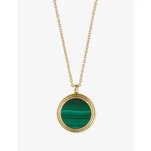 Astley Clarke Stilla Malachite Locket Necklace - Yellow Gold Vermeil