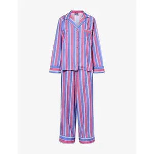 Polo Ralph Lauren Madison Stripe Woven Pyjama Set - Wine Cricket