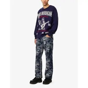 True Religion Boxy Printed Knitted Jumper