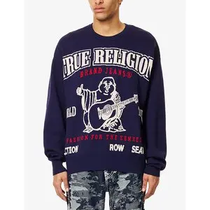 True Religion Boxy Printed Knitted Jumper