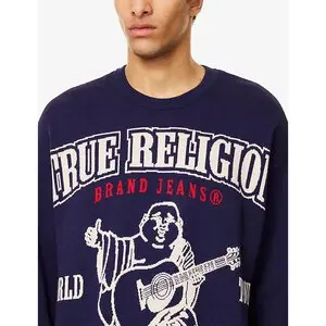 True Religion Boxy Printed Knitted Jumper