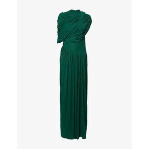 DEME Jasmine" Draped Stretch-woven Maxi Dress - Emerald Green