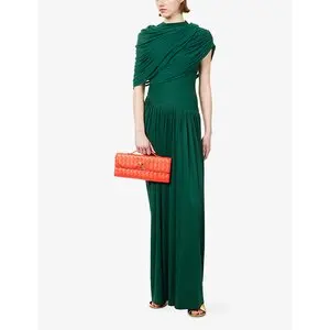 DEME Jasmine" Draped Stretch-woven Maxi Dress - Emerald Green