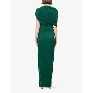 DEME Jasmine" Draped Stretch-woven Maxi Dress - Emerald Green