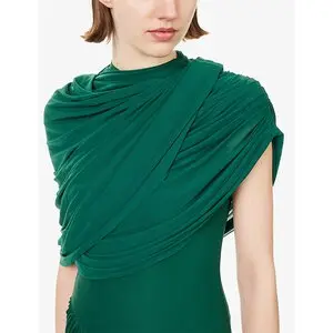 DEME Jasmine" Draped Stretch-woven Maxi Dress - Emerald Green