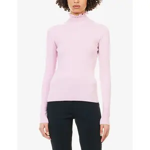 Cordova Kitz Frilled-neck Merino Wool-blend Jumper - Peony