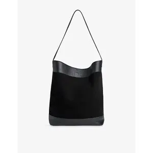Whistles Sasha Suede And Leather Shoulder Bag - Black