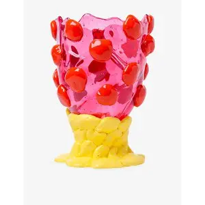FISH DESIGN BY GAETANO PESCE Nugget Medium Resin Vase - Fuchsia Brown Yellow