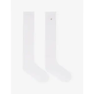 Maje Pointelle Cotton-blend Knee-high Socks - White