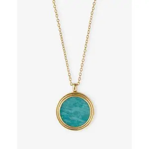 Astley Clarke Stilla Amazonite Locket Necklace - Yellow Gold Vermeil