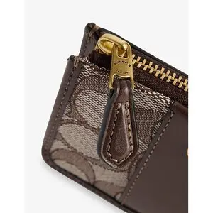COACH® Logo-print Mini Leather Card Holder