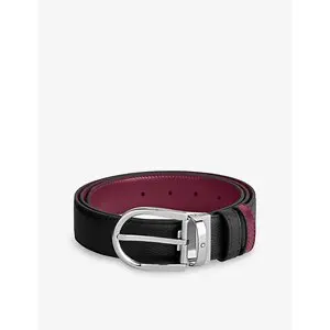 Montblanc Horseshoe Logo-plaque Reversible Leather Belt - Multi-coloured