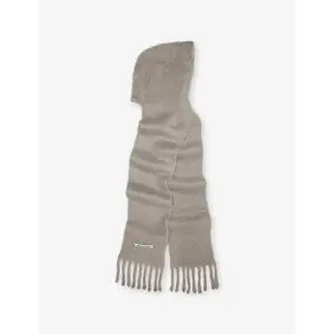 Acne Studios Hooded Fringed Wool Scarf - Grey